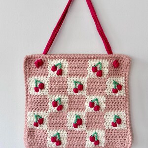 Sweet Cherry Checkered Tote Crochet Pattern- DIGITAL Pdf/crochet Cherry ...