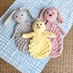 Rabbit Lovey Crochet Pattern-snuggle Bunny Bobble Buddy DIGITAL Pdf ...