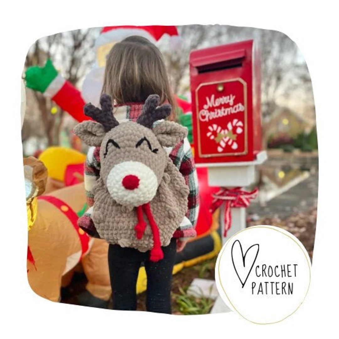 Crochet Holiday Pajama Bag Pattern -- Reindeer Snuggle Buddy Bag ...