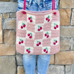 Sweet Cherry Checkered Tote Crochet Pattern- DIGITAL Pdf/crochet Cherry ...