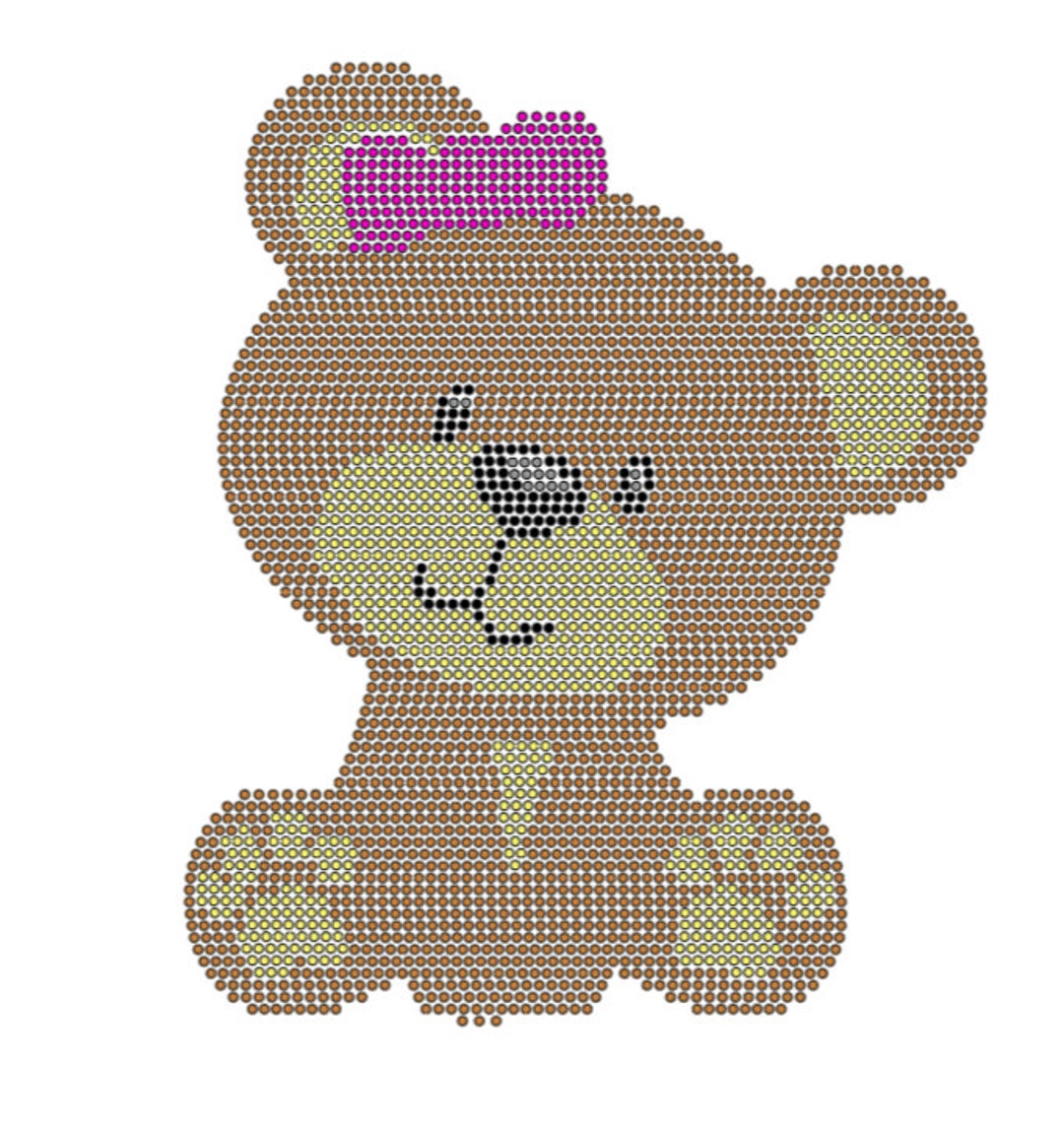 BEAR Hotfix Rhinestone Template 10ss - Etsy
