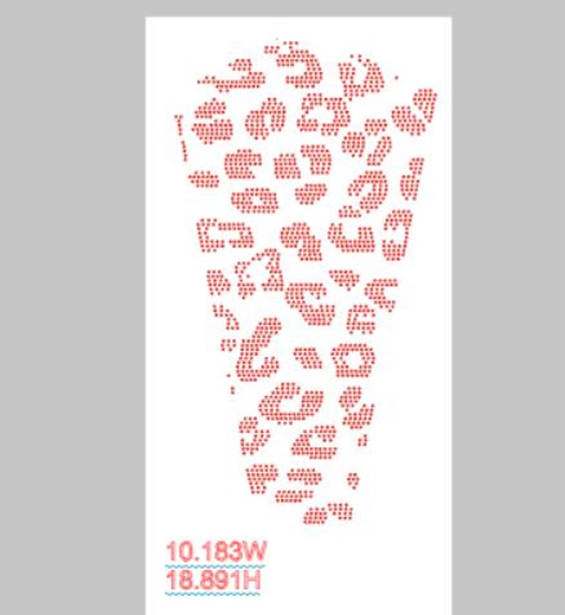 LEOPARD PRINT 10SS Rhinestone Sleeve Template - Etsy