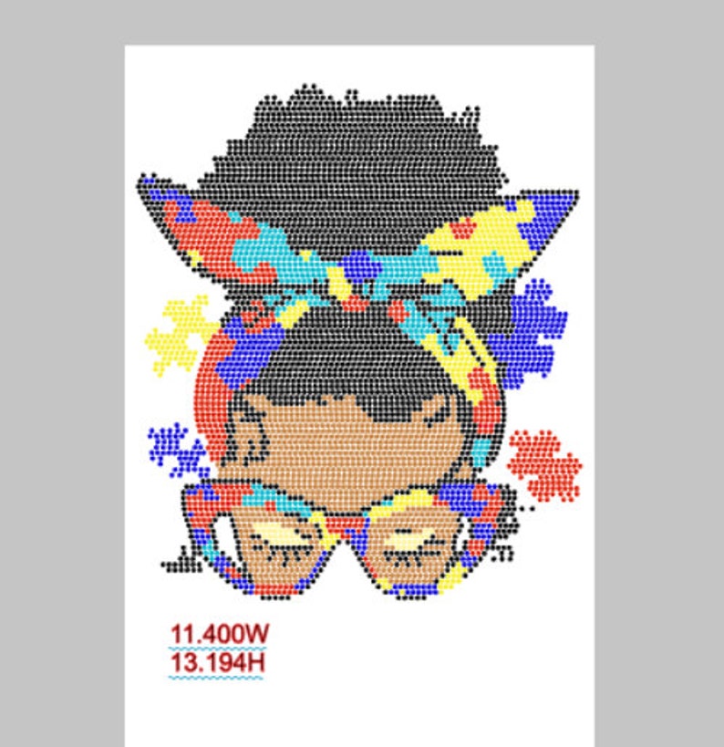 AUTISM 10ss Rhinestone Template - Etsy