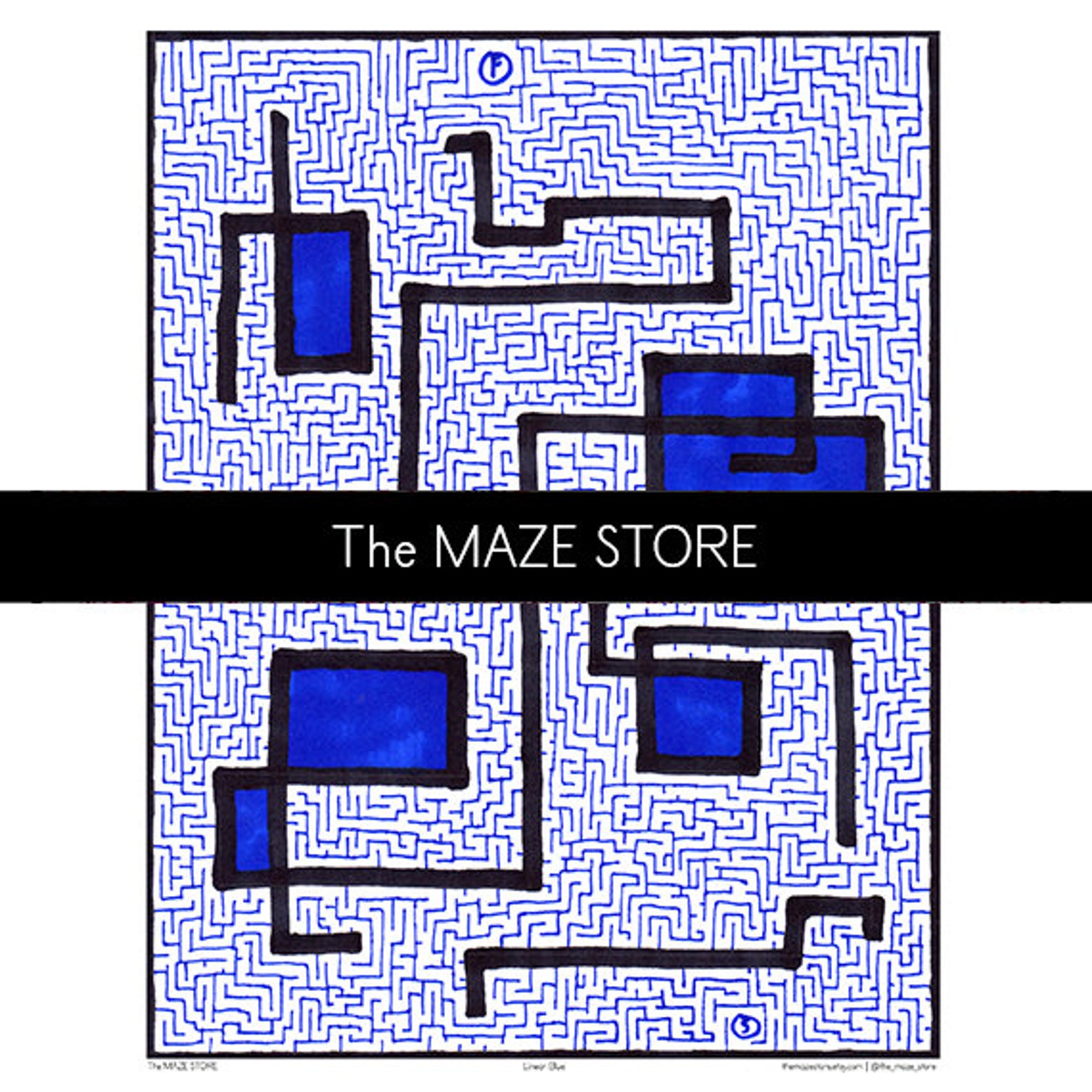 Linear Blue Instant Download Printable Maze Puzzle for Adults and Kids ...