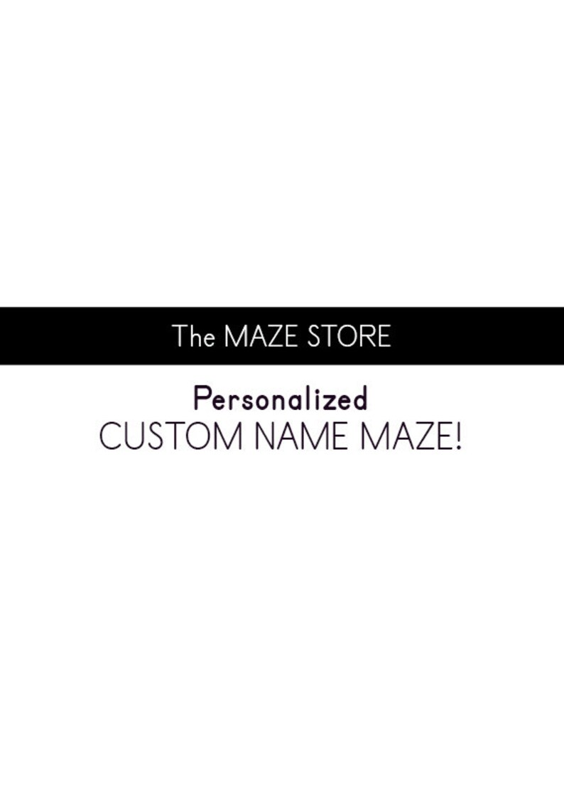 Personalized Custom Name Maze - PRINTABLE Maze Puzzle for Adults and ...