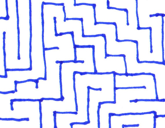 Basic Blue - Instant Download Printable Maze Puzzle for Adults and Kids ...