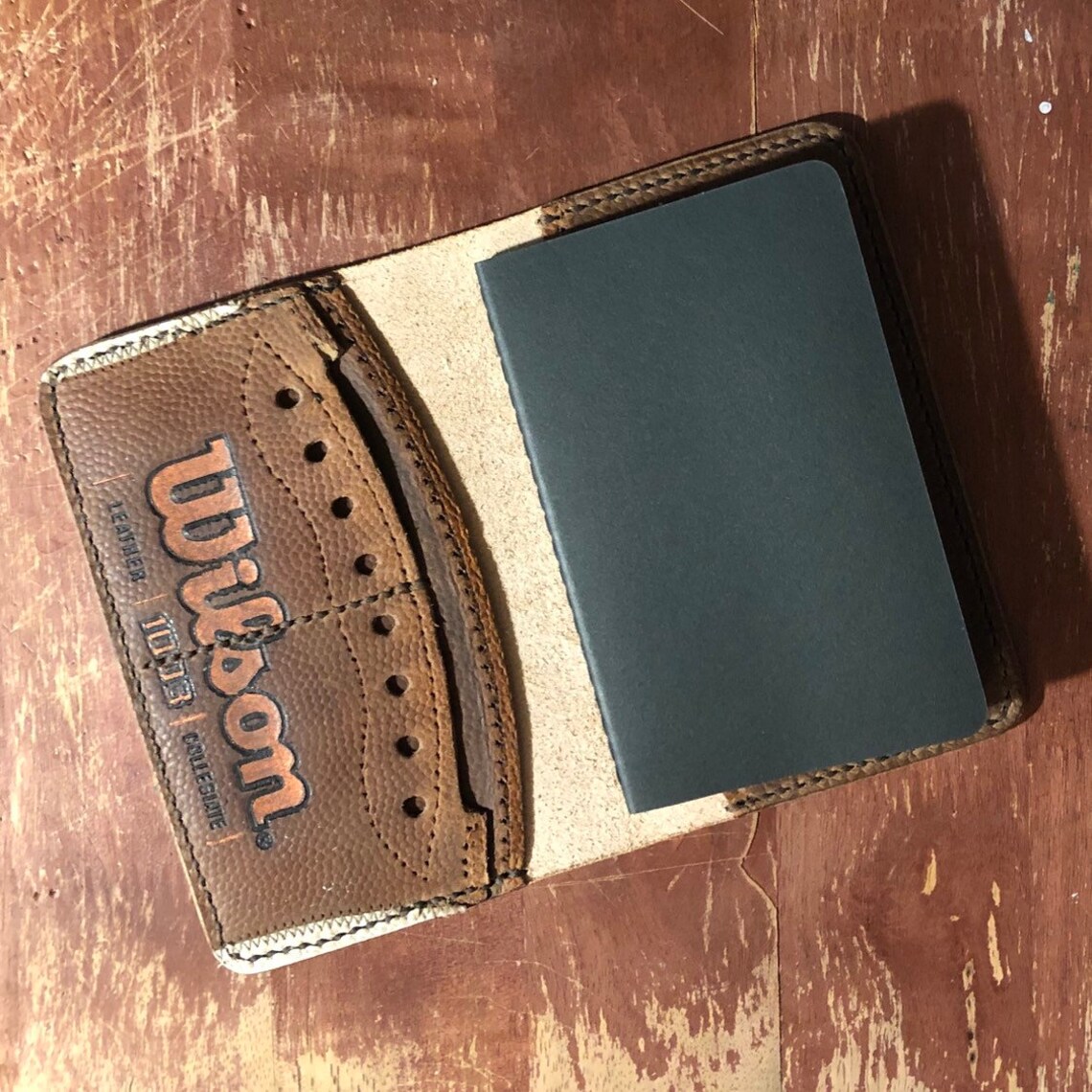 Field Notes Cover W/football Leather made to Order - Etsy