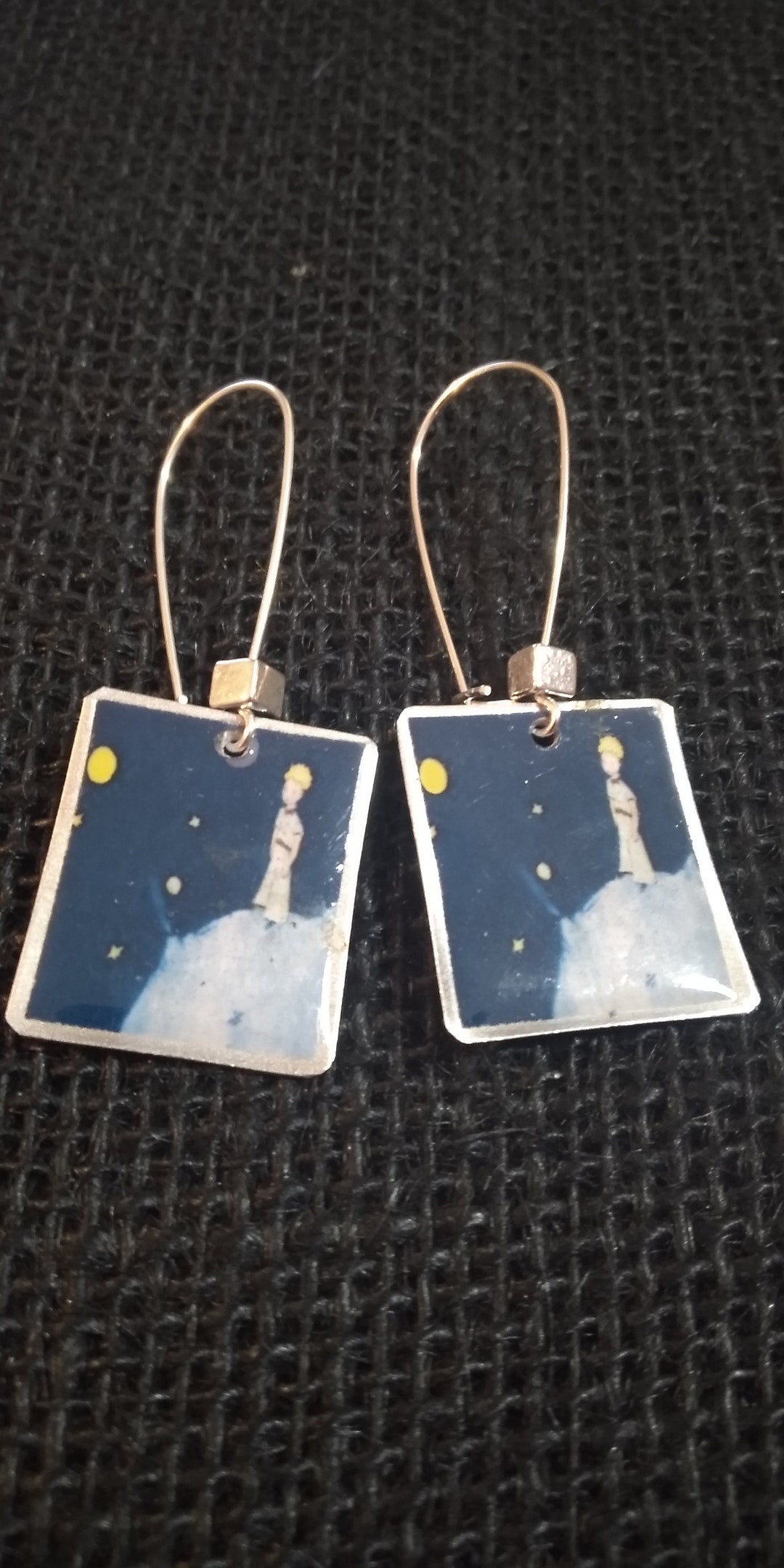 Handmade the Little Prince Resin Earrings, Silver Plated Beads - Etsy