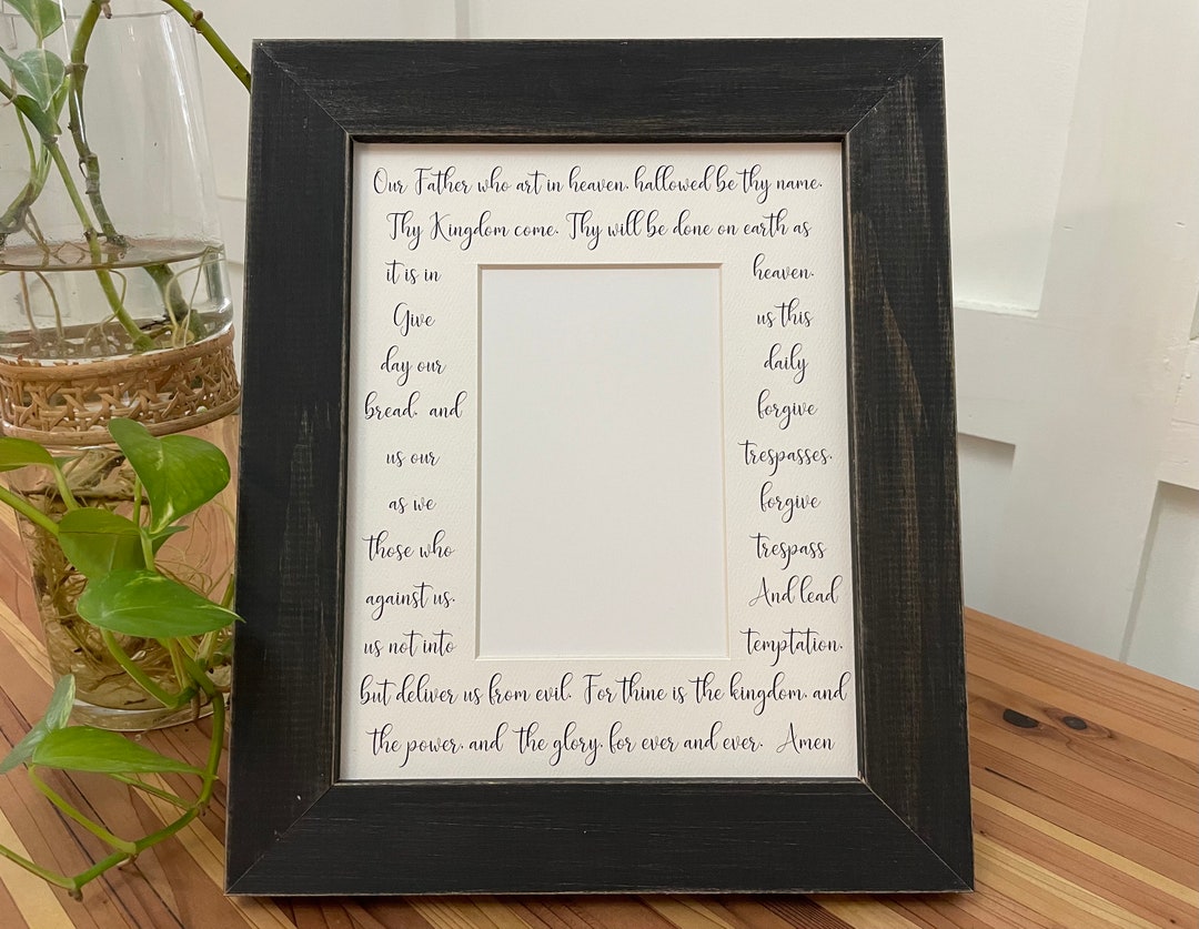 Lords Prayer Framed Mat Religous Scripture Our Father Who Art 8 X 10 ...