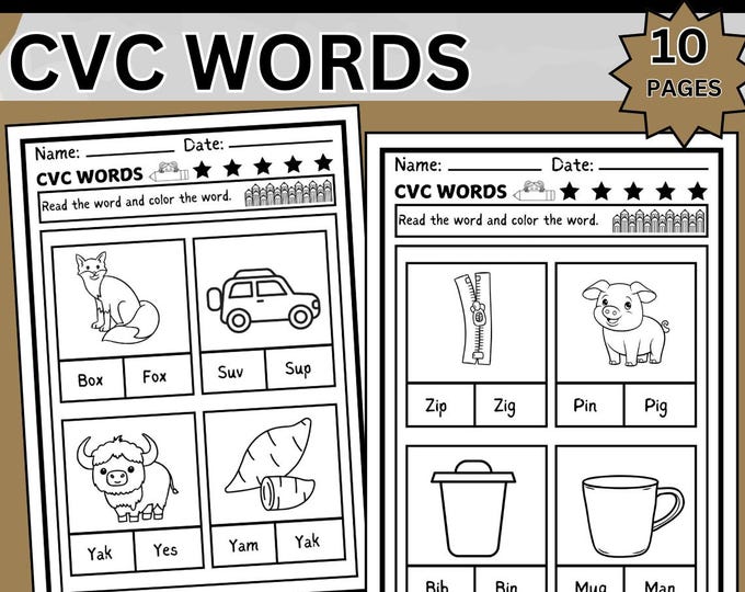 Phonics Worksheets CVC Short Vowels - Roll & Read Sentences ...