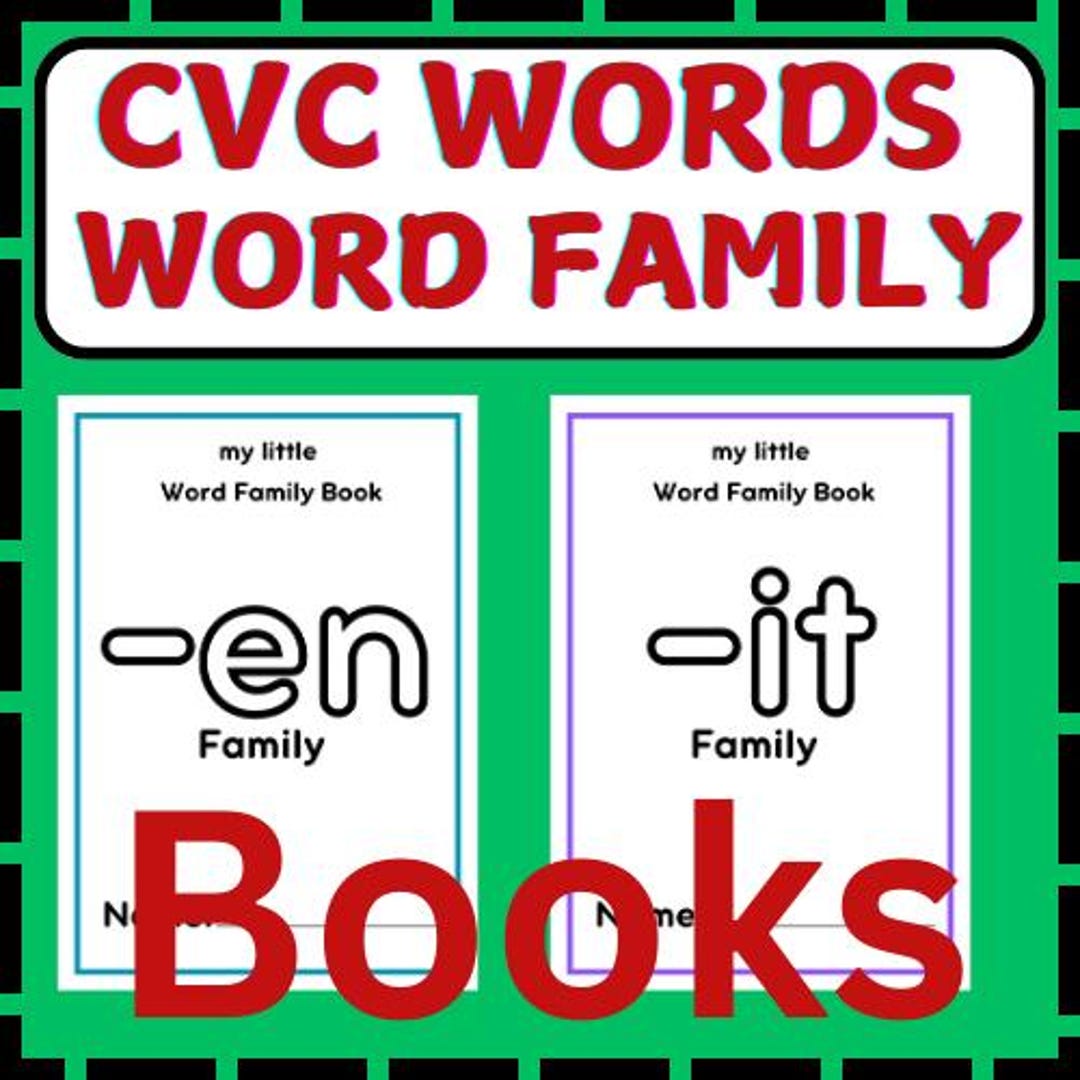 CVC Word Family Printable Books | Phonics Practice for Emergent Readers ...