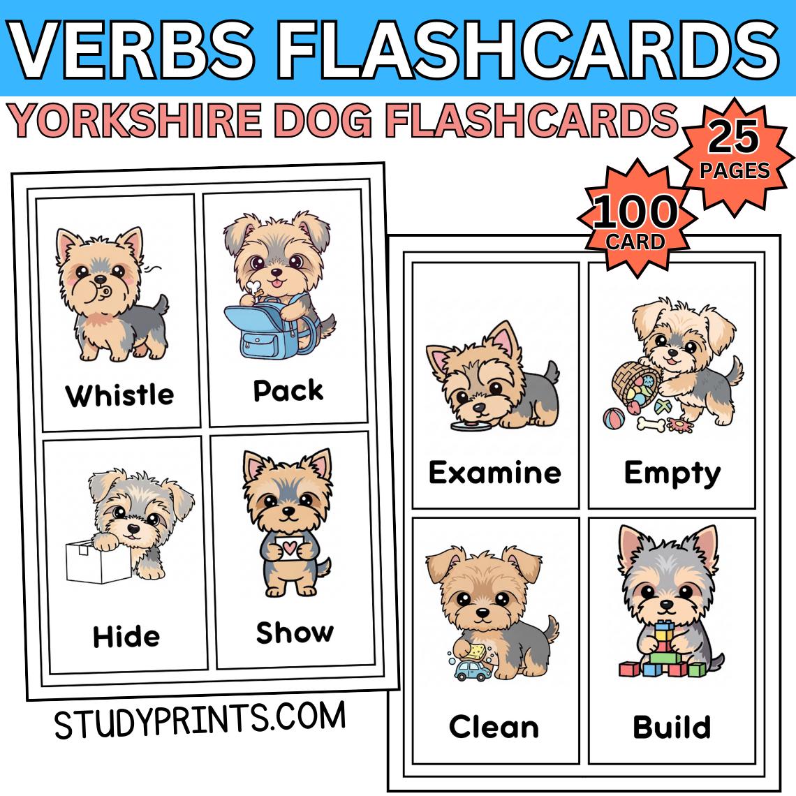 100 Verbs Flashcards for Kids | Printable Educational Game | Toddler ...