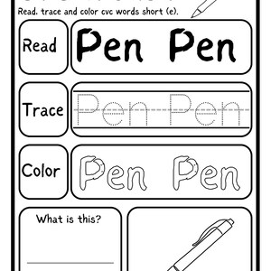 CVC Words Worksheets - Short "a"e"i"o Sound Learners Practice Reading ...