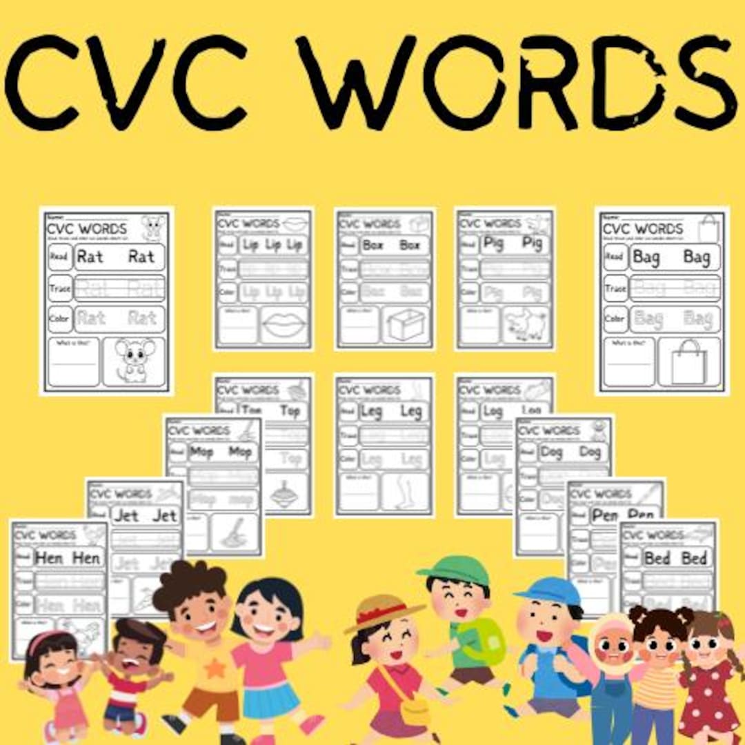 CVC Words Worksheets - Short "a"e"i"o Sound Learners Practice Reading ...