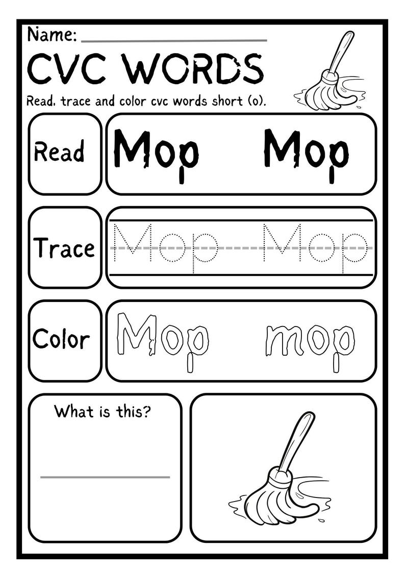 CVC Words Worksheets - Short "a"e"i"o Sound Learners Practice Reading ...