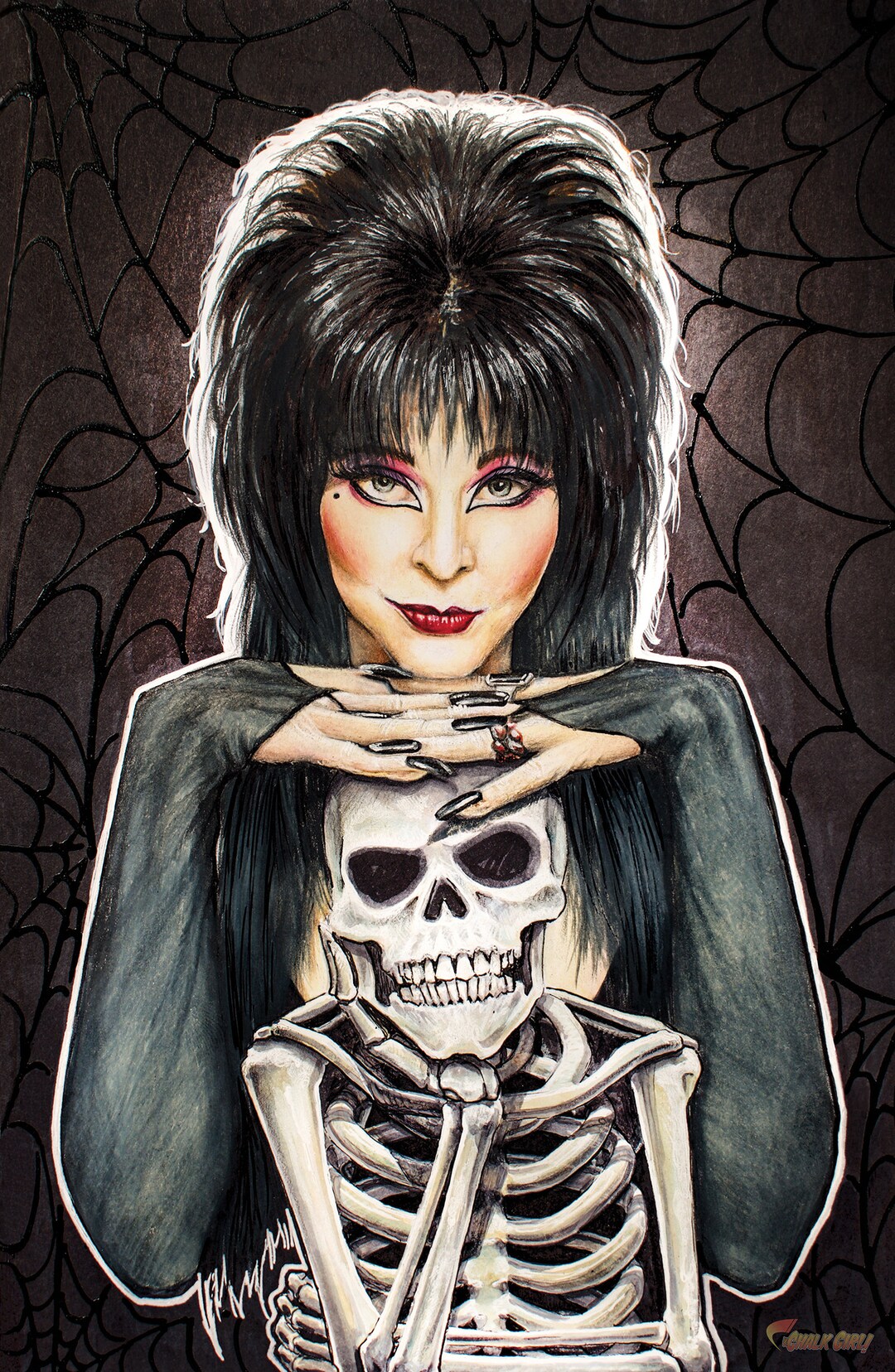 Elvira Art Print - Mistress of the Dark Room Decor - LIMITED EDITION ...