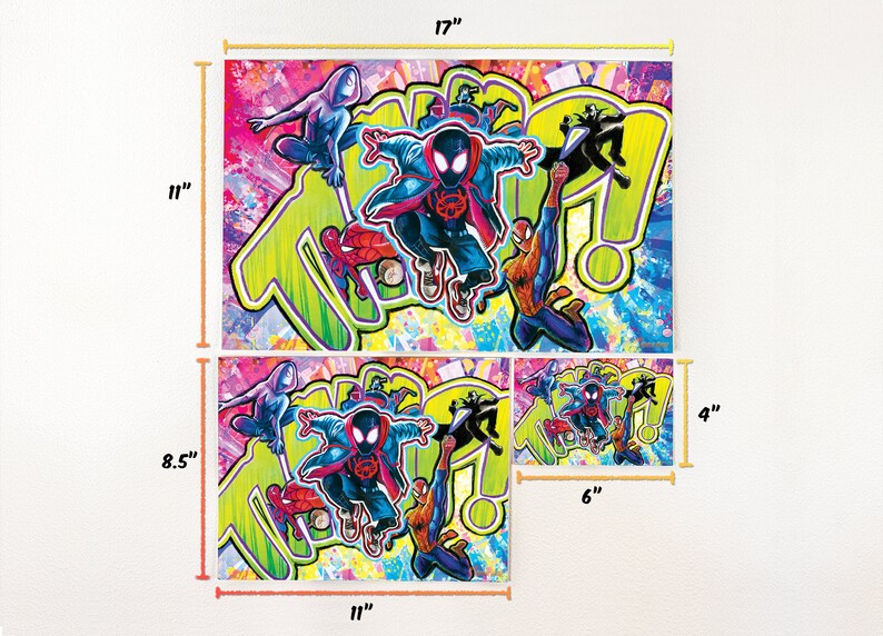 Spider-man: Into the Spider-verse Art Print Marvel Comics - Etsy