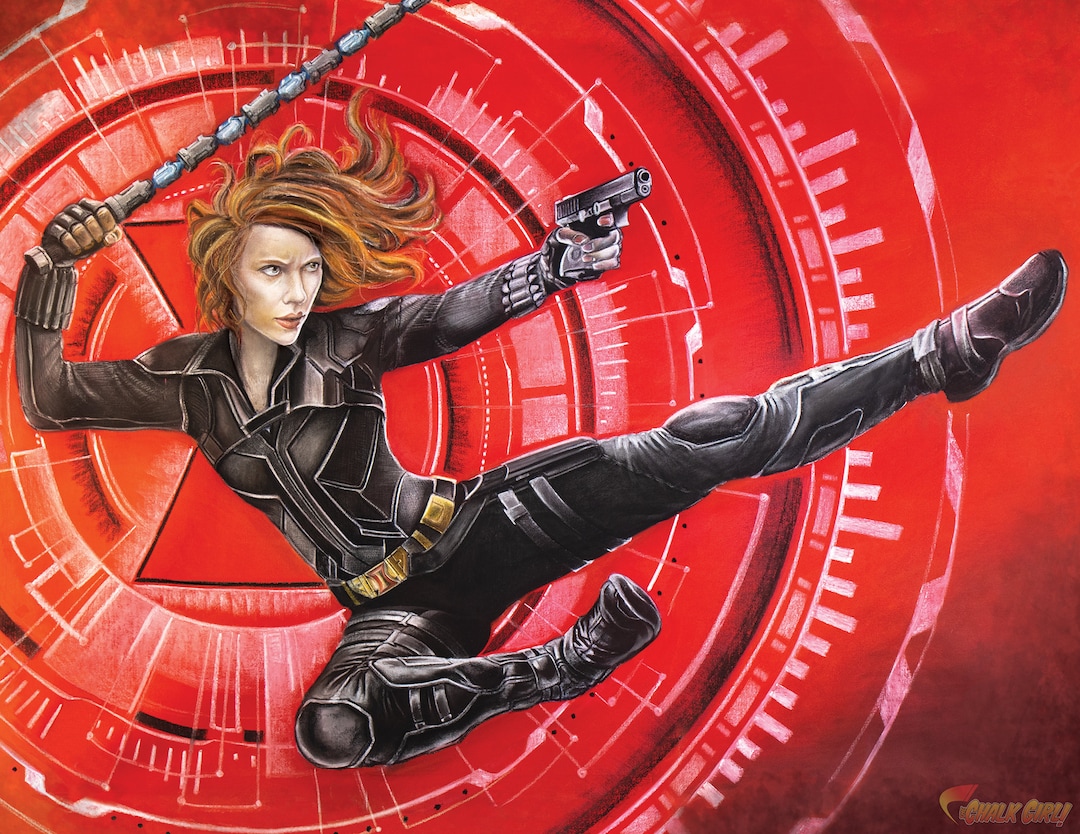 Black Widow Art Print Avengers Movie Room Decor Scarlett Johansson Wall ...