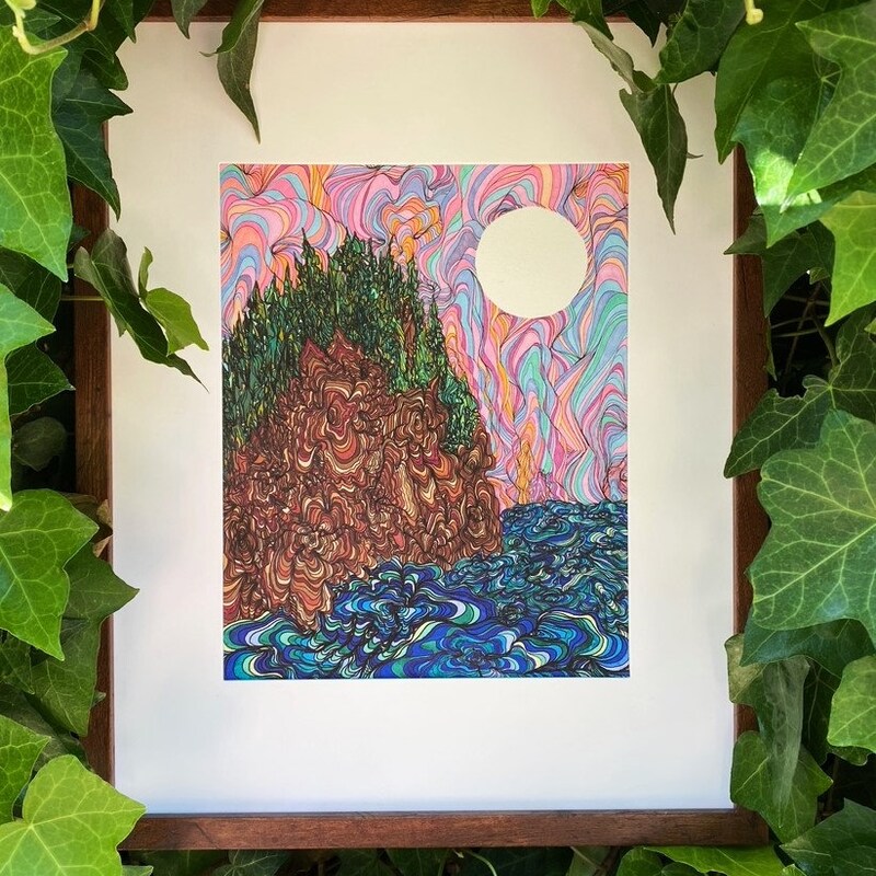 Trippy Line Drawing - Etsy