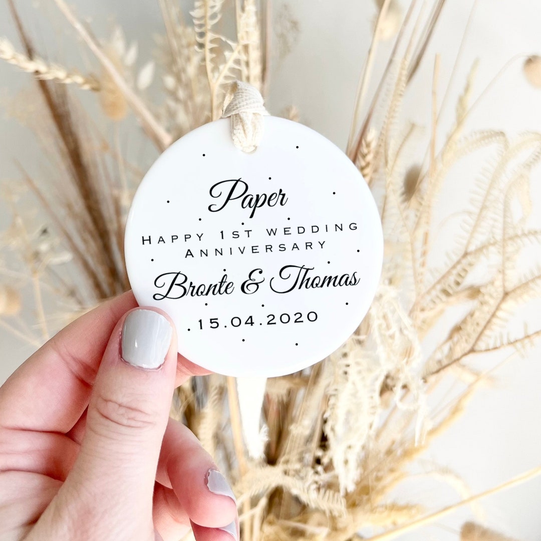 Paper 1st Wedding Anniversary Gift Personalised First Wedding Anniversary Ornament Gift for Couples Family Keepsake Etsy UK