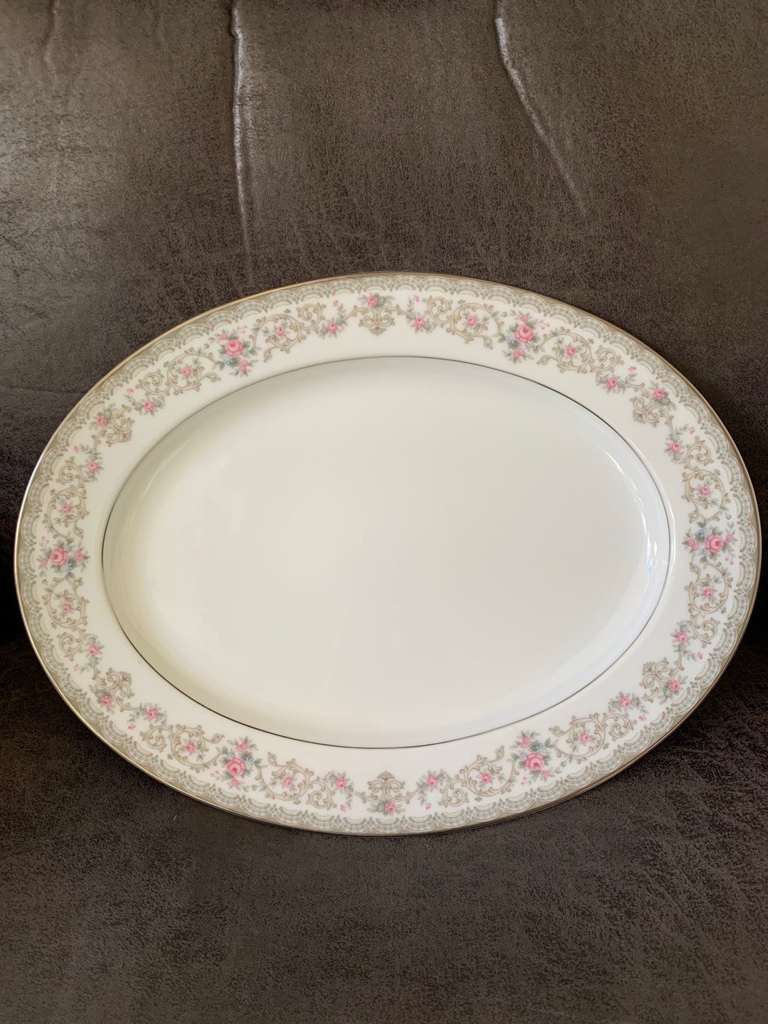 Noritake Edgewood 13” Oval Serving Platter - Etsy