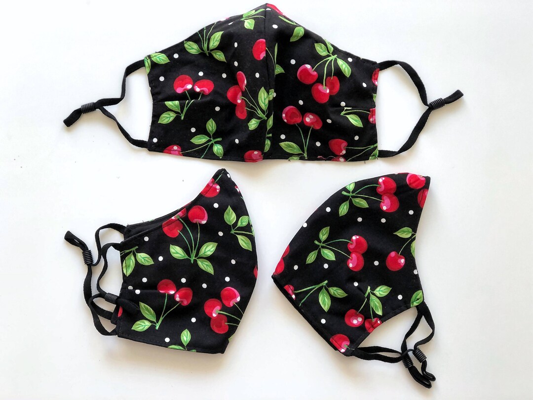 Cherry Double Sided Face Mask - Made in the USA - Etsy