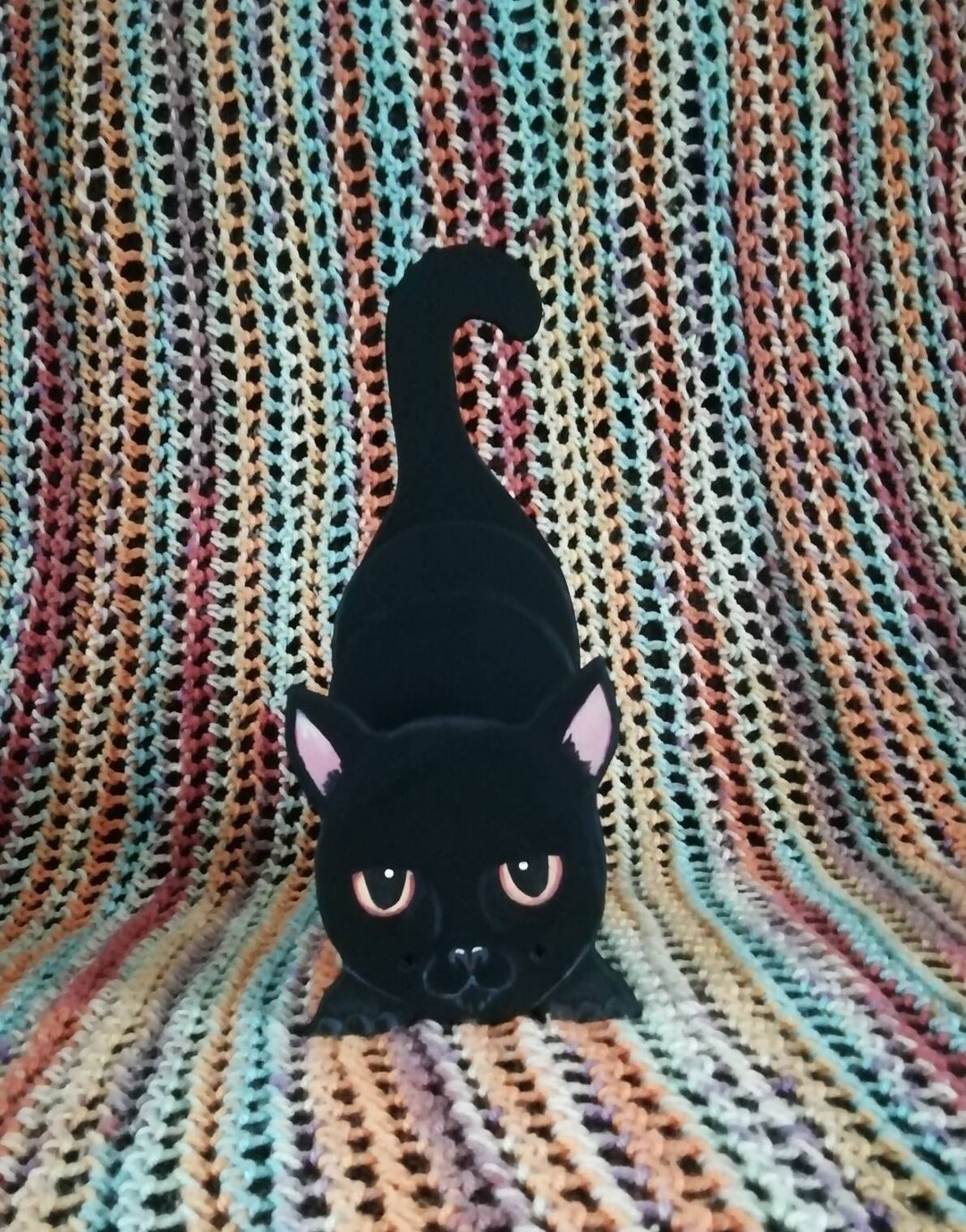 Folkart black cat file/mail organizer - Etsy France