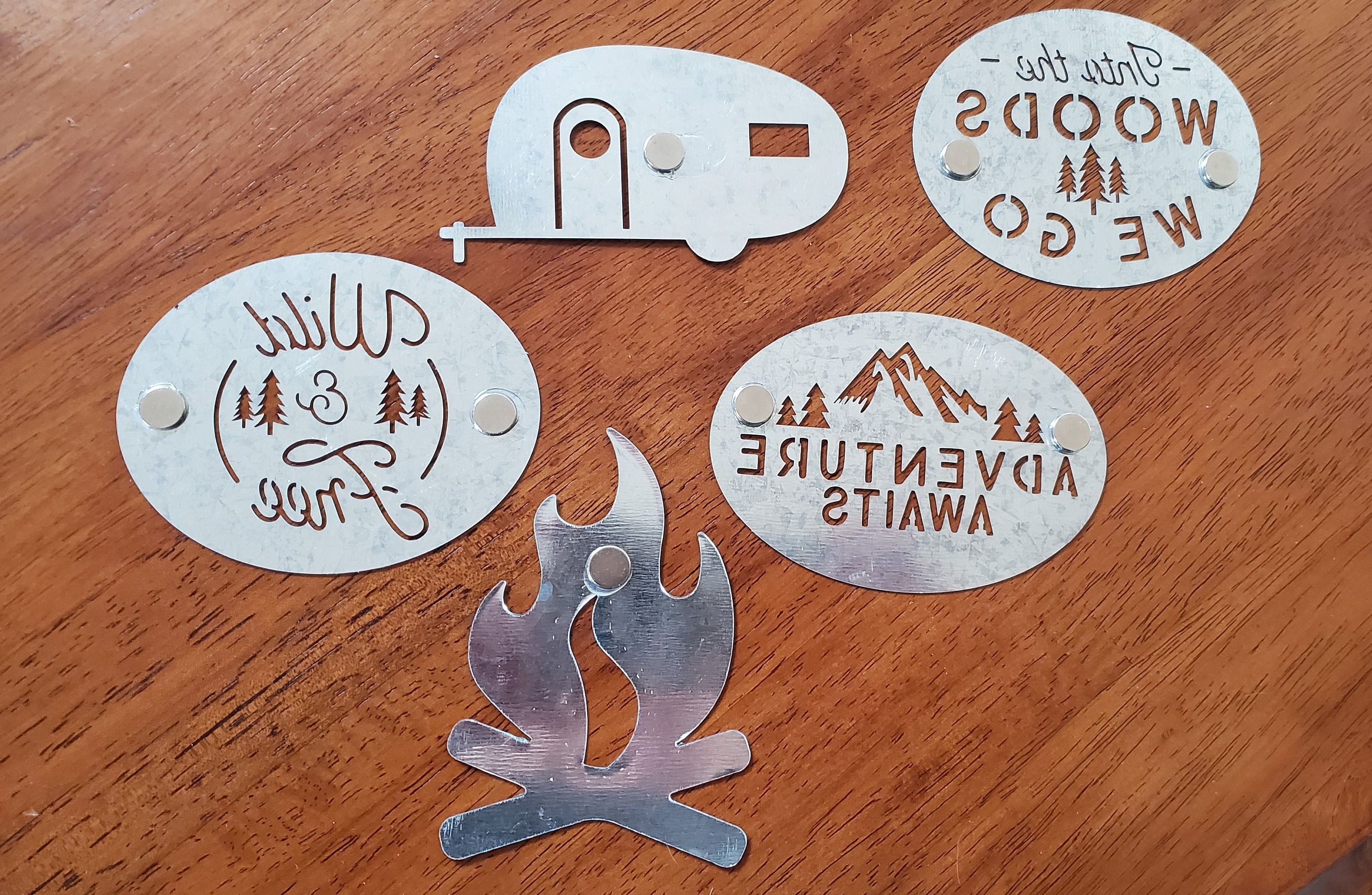 Refrigerator Magnet Set - Camping - Adventure - Woods - Wild & Free ...