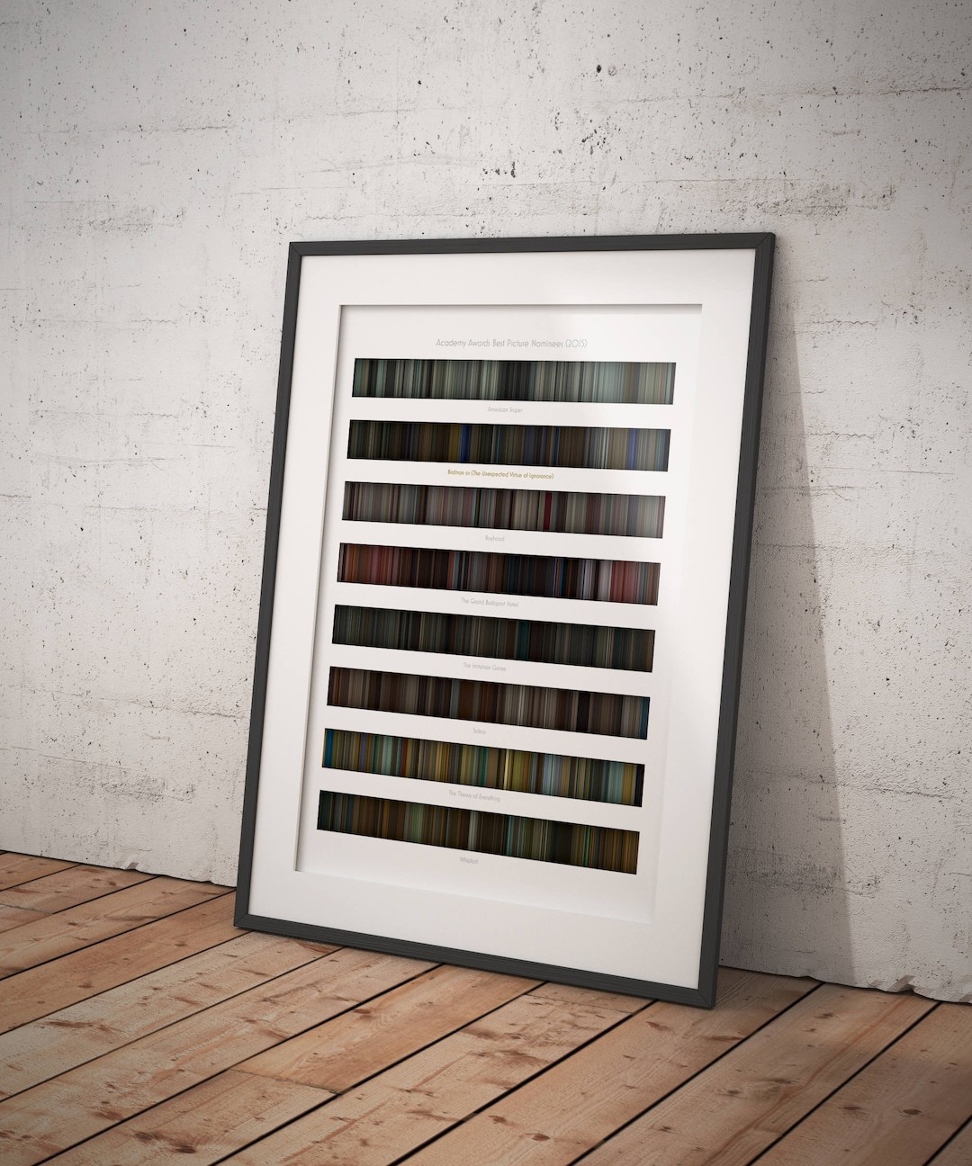 2015 Best Picture Nominees Poster // Movie Poster // Movie Barcode ...