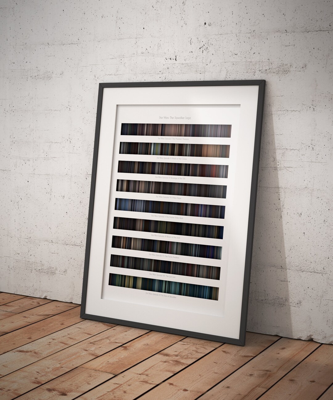 Skywalker Saga Movie Barcode Art Print: Star Wars Film Poster - Etsy