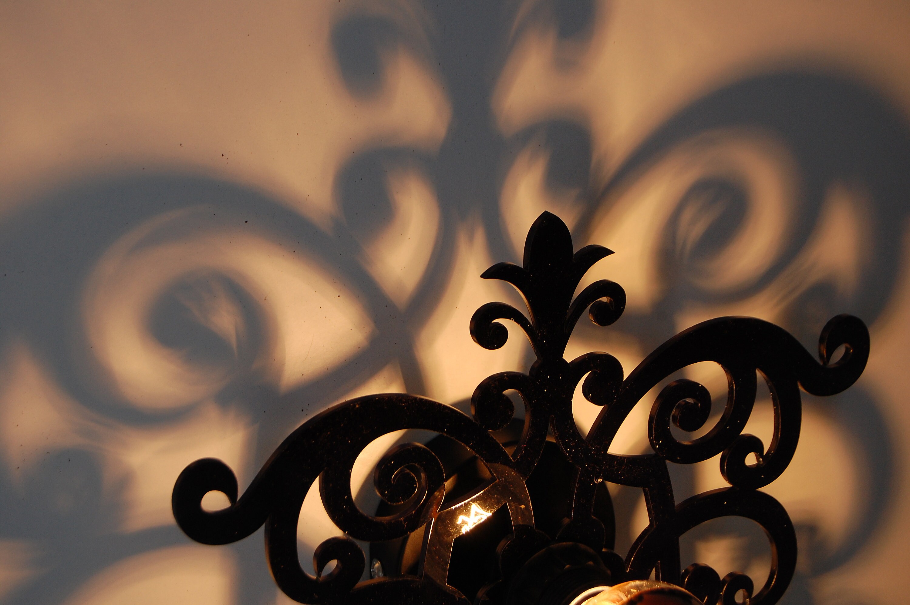 Aplicación de pared barroca, 30/35/40 cm negro brillante, modelo ...