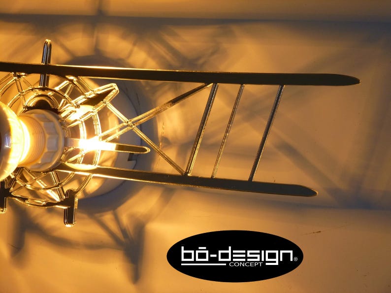 Lighting Biplane,vintage Wall Light,70/80/100 Cm,110 V,mirrors Silver ...