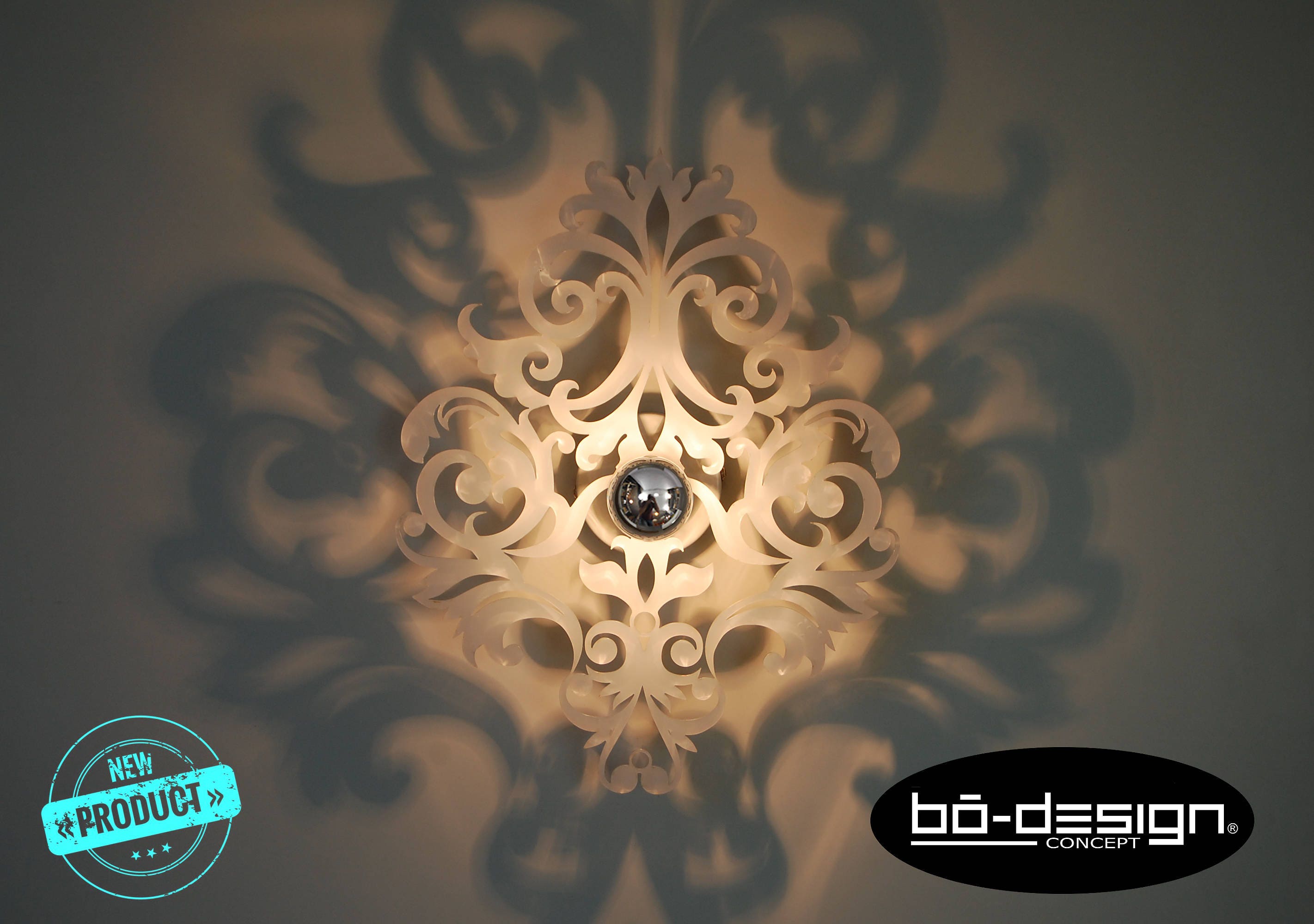 Iluminación, barroca, barocco blanco modelo 30 o 35 cm, sombra ligera ...