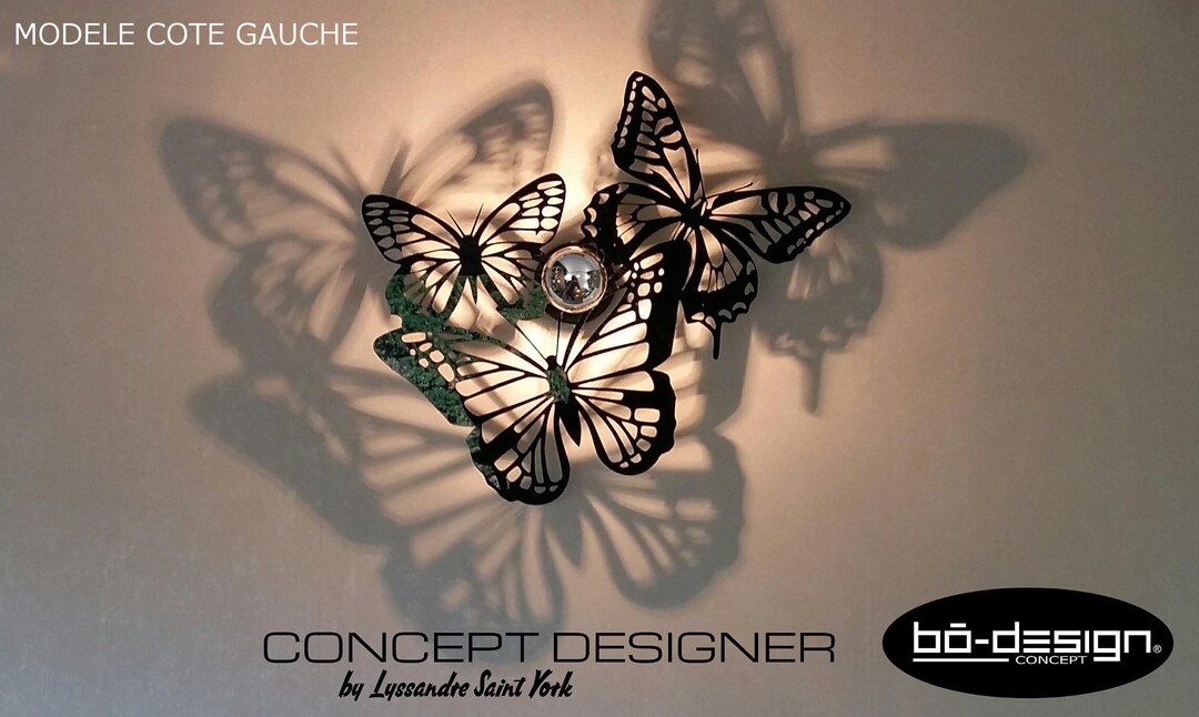 Butterflies Light,42/50/55 Cm,black Plexiglass,acrylic Glass,butterfly ...