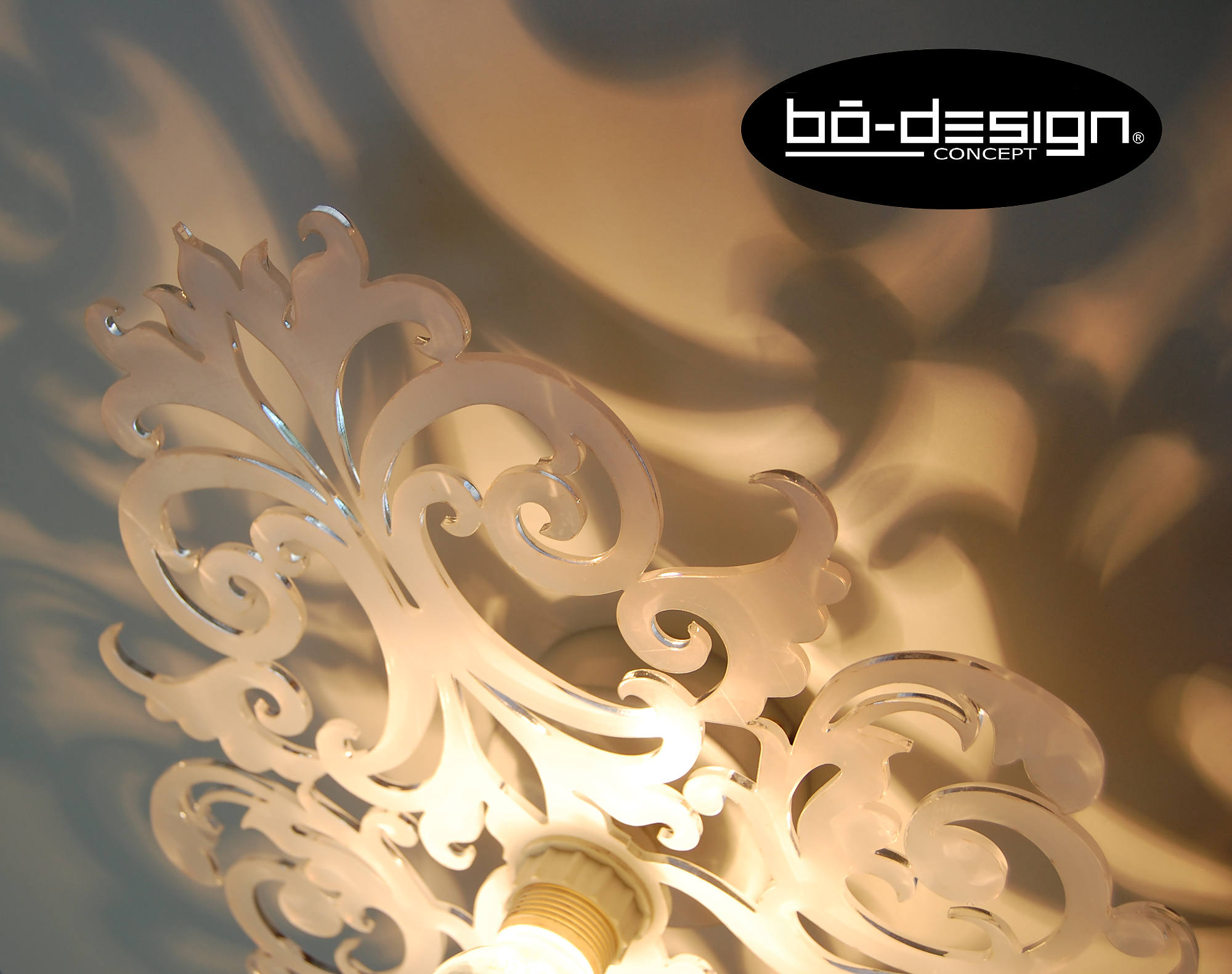 Iluminación, barroca, barocco blanco modelo 30 o 35 cm, sombra ligera ...