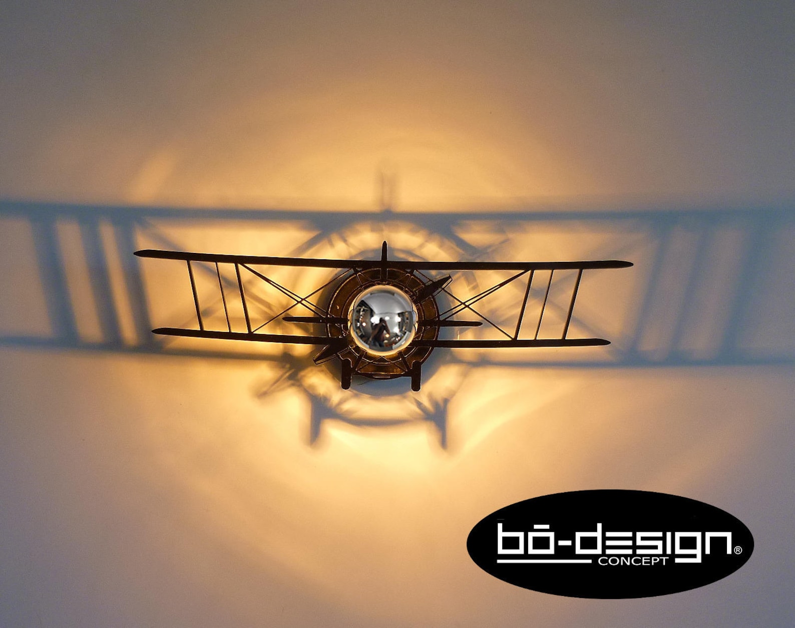 Biplane,lighting Wall,airplane Light,70/80/100 Cm,110 Volts,black ...