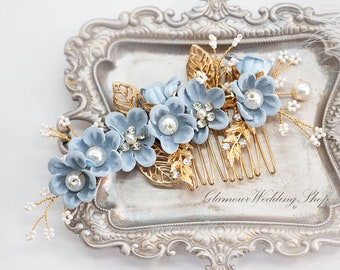 Blue Bridal Comb | Etsy