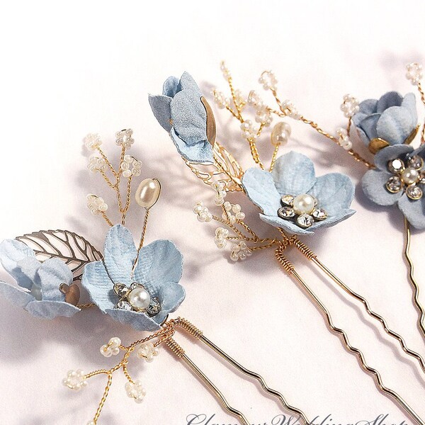 Blue Hair Pins - Etsy