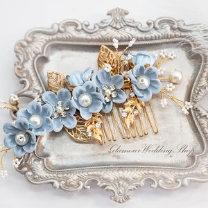Dusty Blue Wedding Hair Comb Wedding Bridal Hair Comb Wedding ...