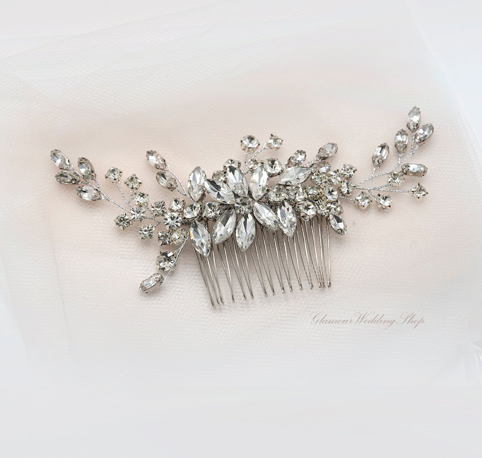 Bridal Hair Comb Rhinestone Hair Comb Wedding Hair Comb Silver - Etsy