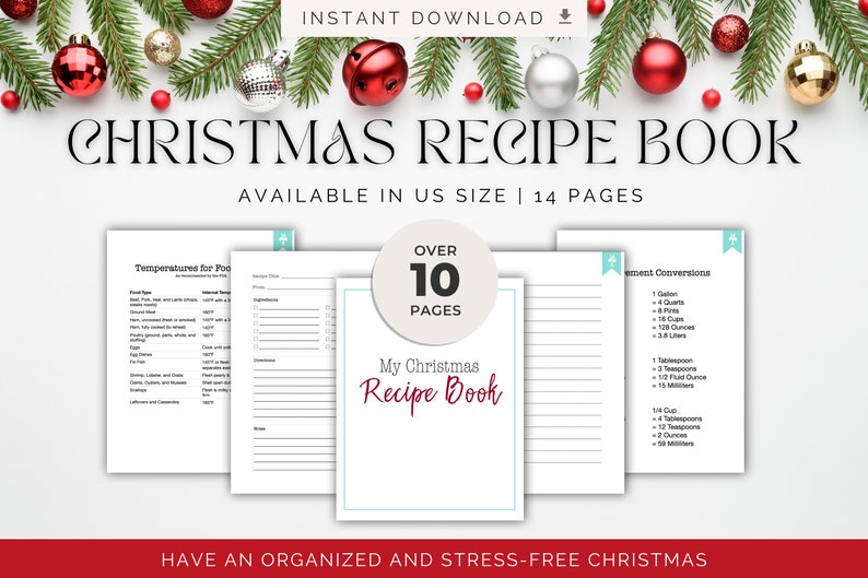 Christmas Recipe Book - Etsy