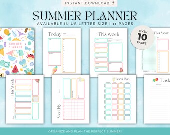 Printable Summer Plan, Watercolor Design, Summer Planner Page for ...