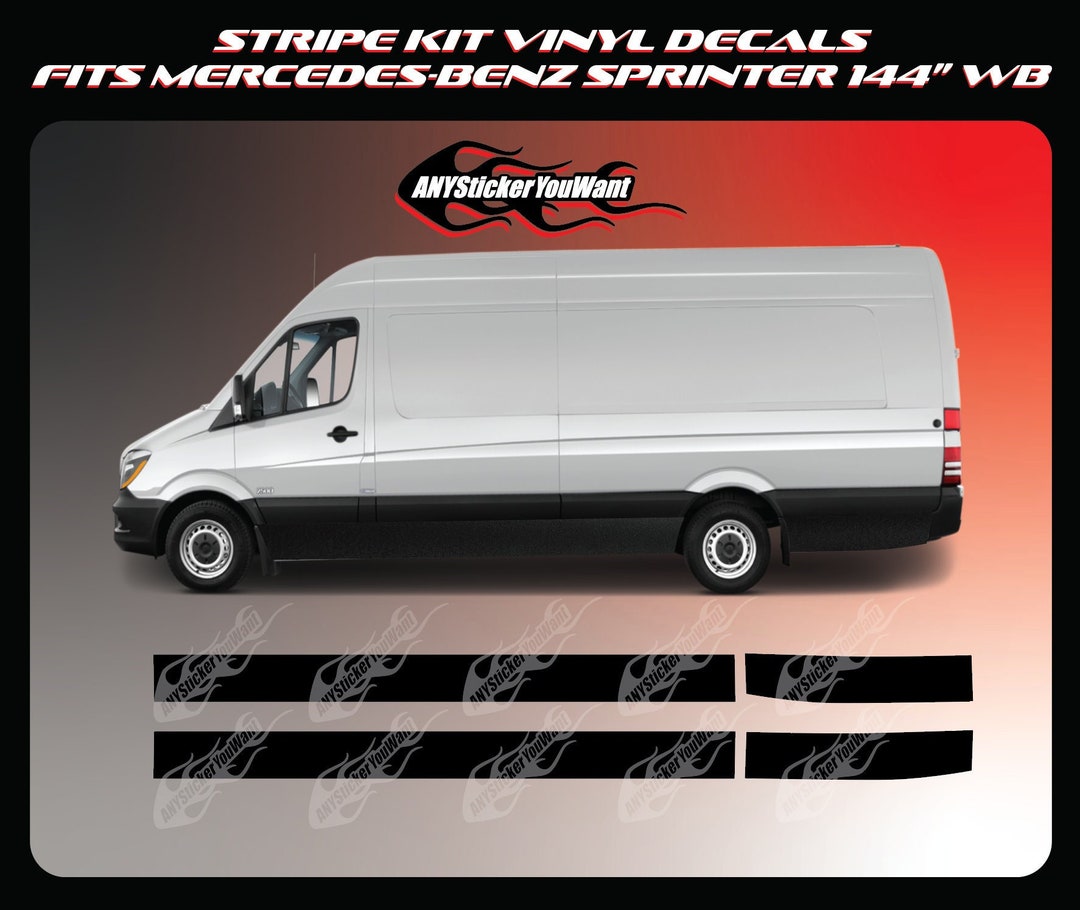 Solid Stripe Kit Vinyl Decals Fits 2023 Mercedes-benz Sprinter 144" Wb ...