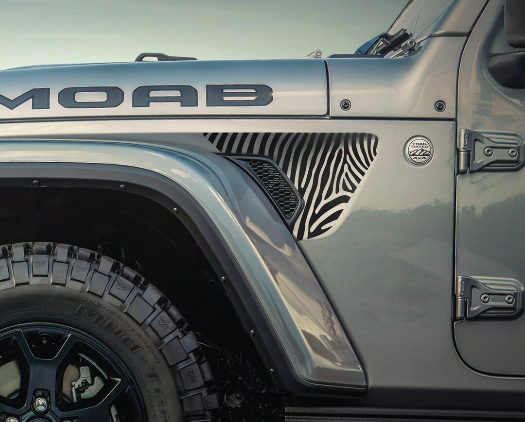 Zebra Print Fender Vent Vinyl Decal Sticker Fits Jeep Wrangler Jl/jeep ...