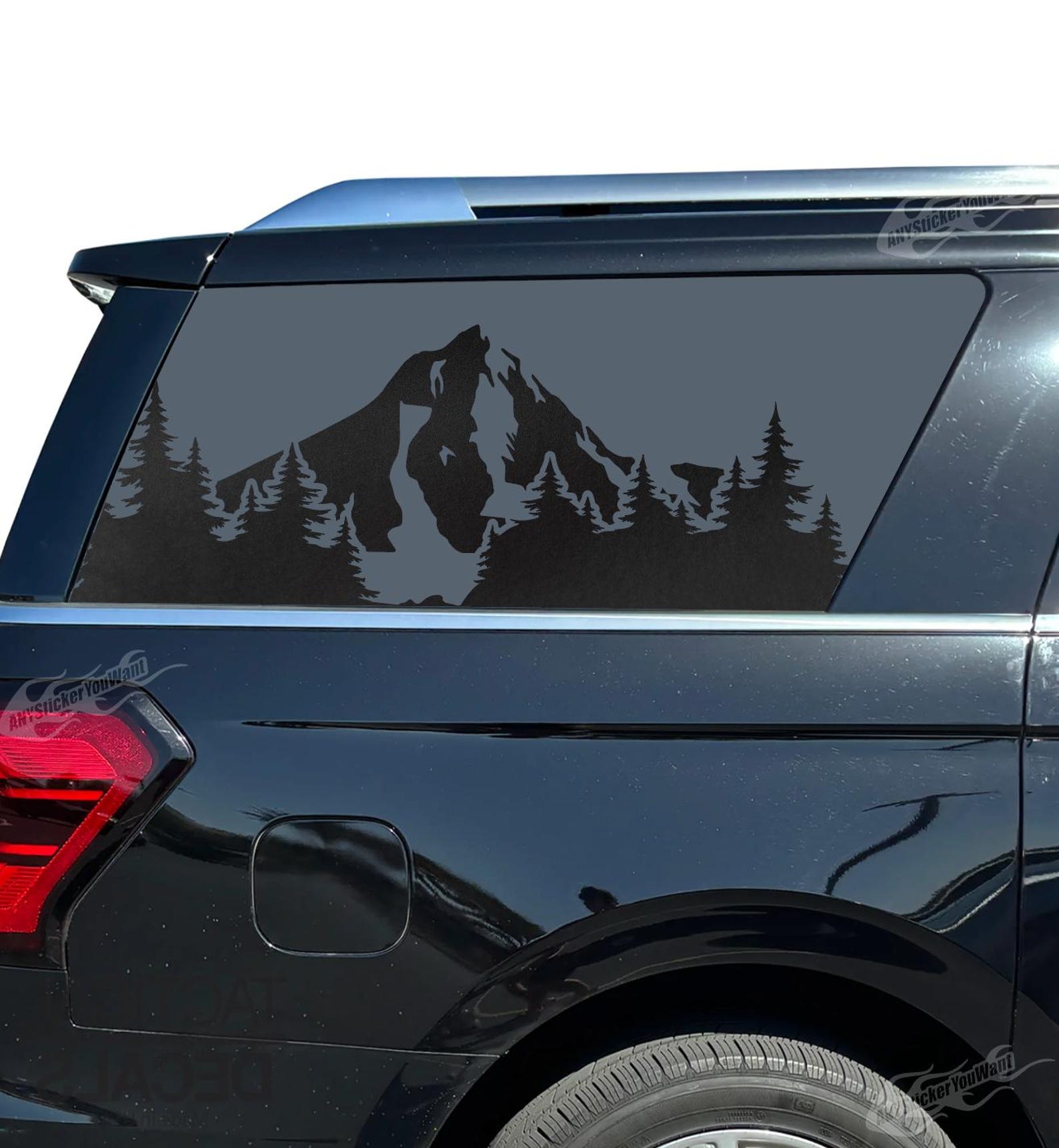 Mountains & Trees Vinyl Decal Window Stickers Fits Ford Expedition Max ...