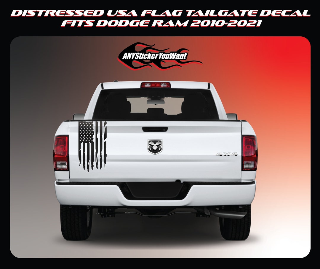 American Flag Tailgate Vinyl Decal Sticker Fits Dodge RAM 2010-2021 - Etsy