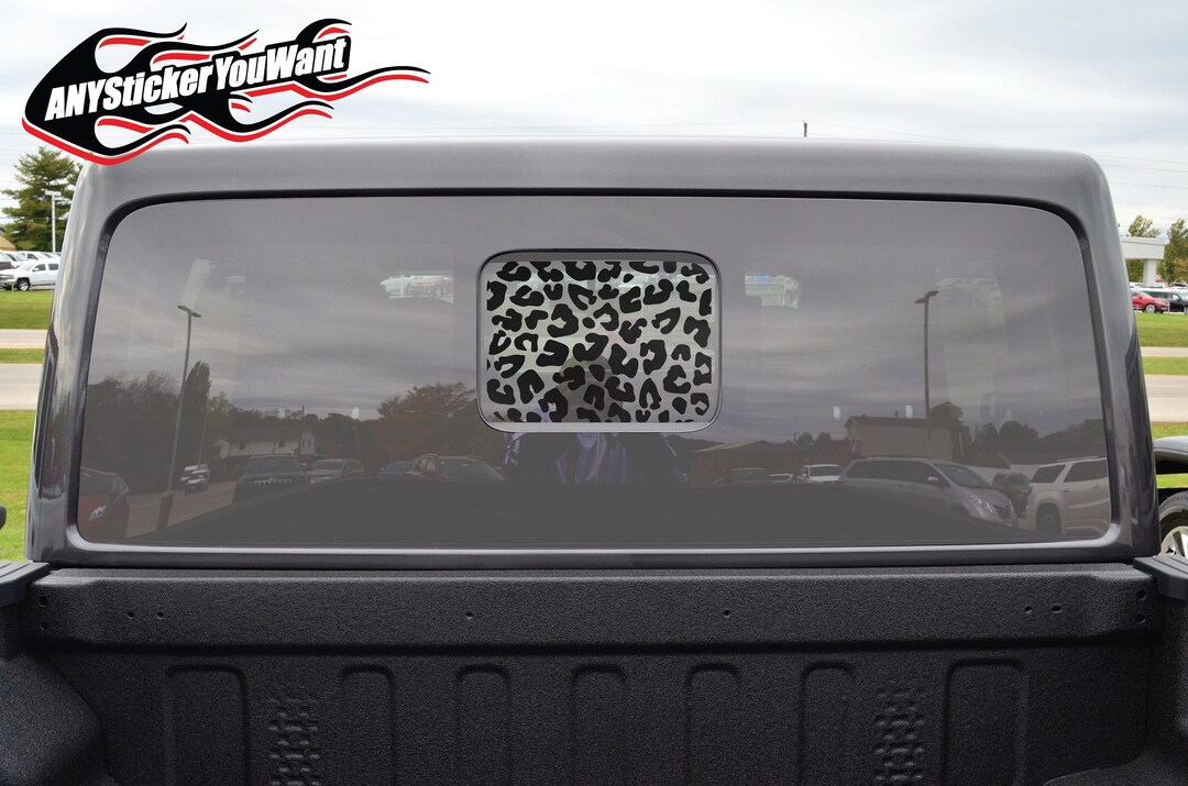 Leopard Print Rear Sliding Window Vinyl Decal Sticker Fits Jeep ...