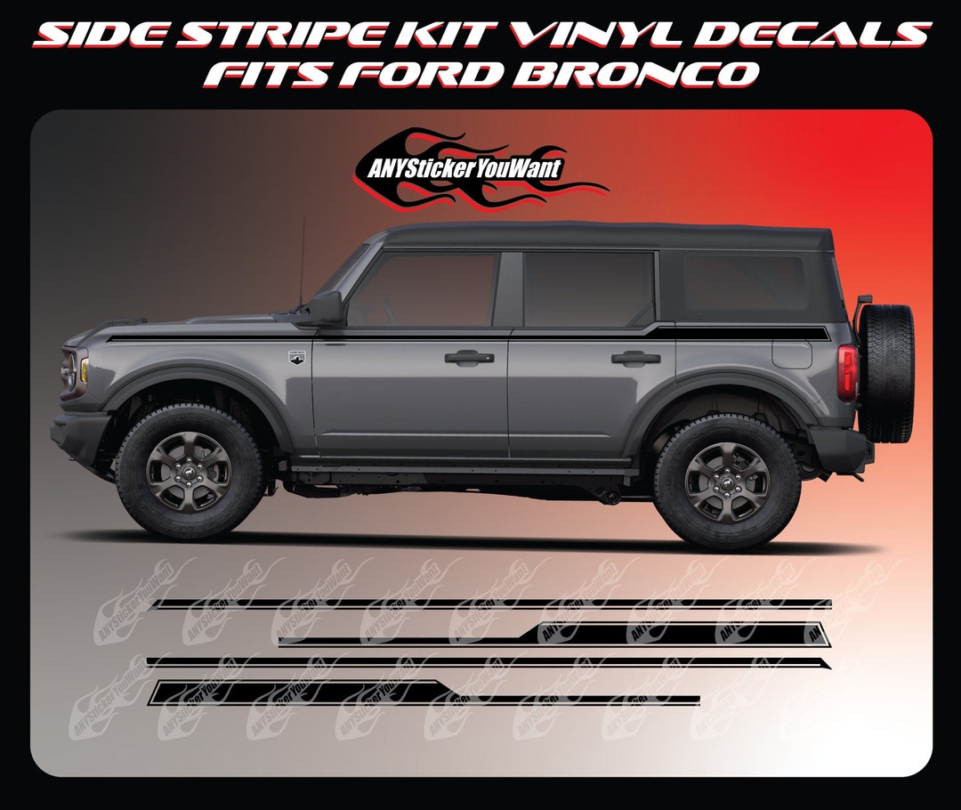 X2 Pinstripe Side Stripe Kit Vinyl Decals Fits Ford Bronco (4 Door ...