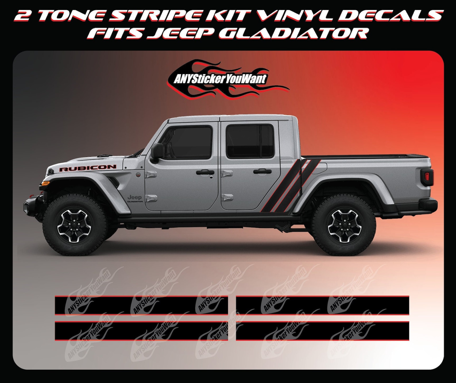 X2 2 Tone Stripe Kit Vinyl Decals Fits Jeep Gladiator JT 2020-2023 - Etsy