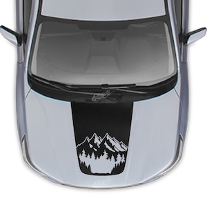 Mountains & Trees Blackout Hood Vinyl Decal Fits Subaru Forester ...